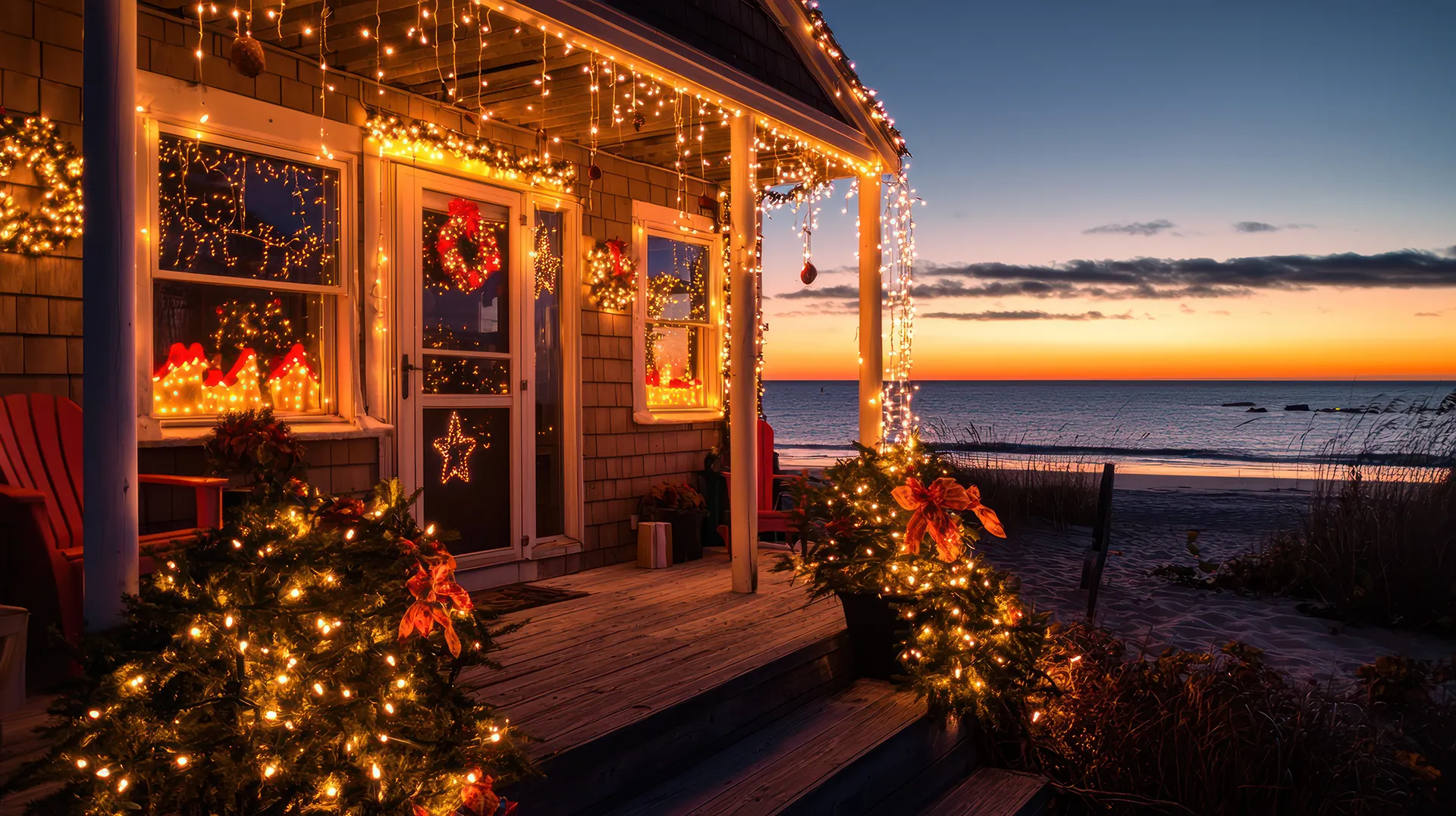 Christmas lights and illuminated trees for indoor spaces – stairs ...